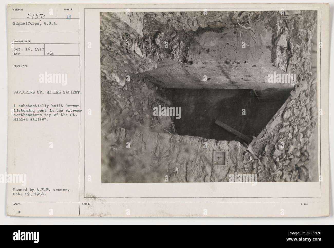 German listening post in the extreme northeastern tip of the St. Mihiel ...