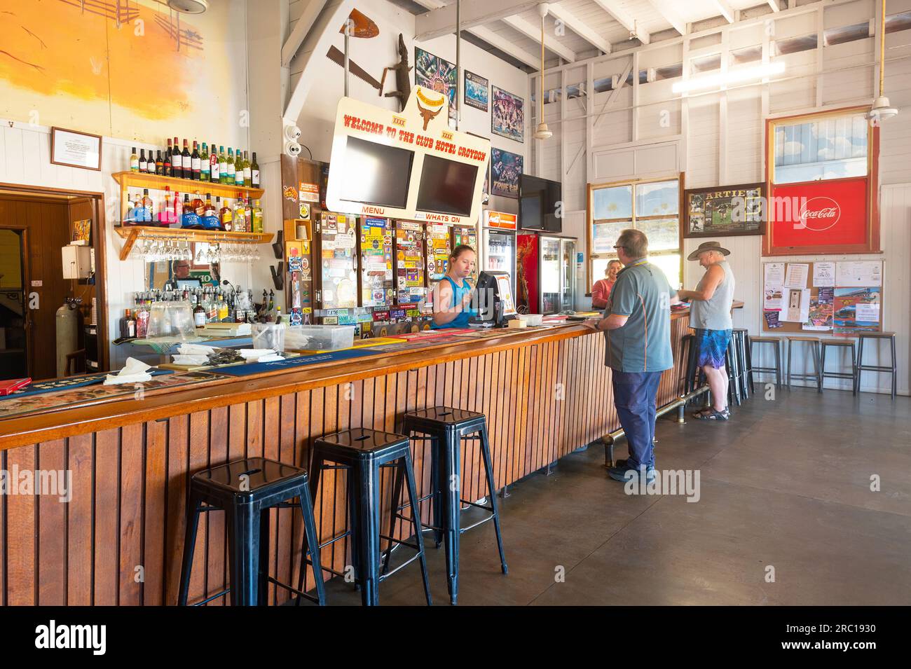 Bar of the old Club Hotel, 1887, in the small rural town of Croydon ...