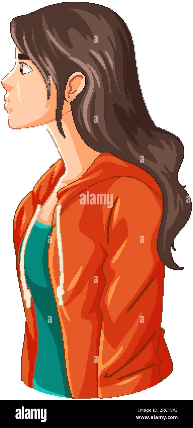 Woman on the side cartoon illustration Stock Vector Image & Art - Alamy