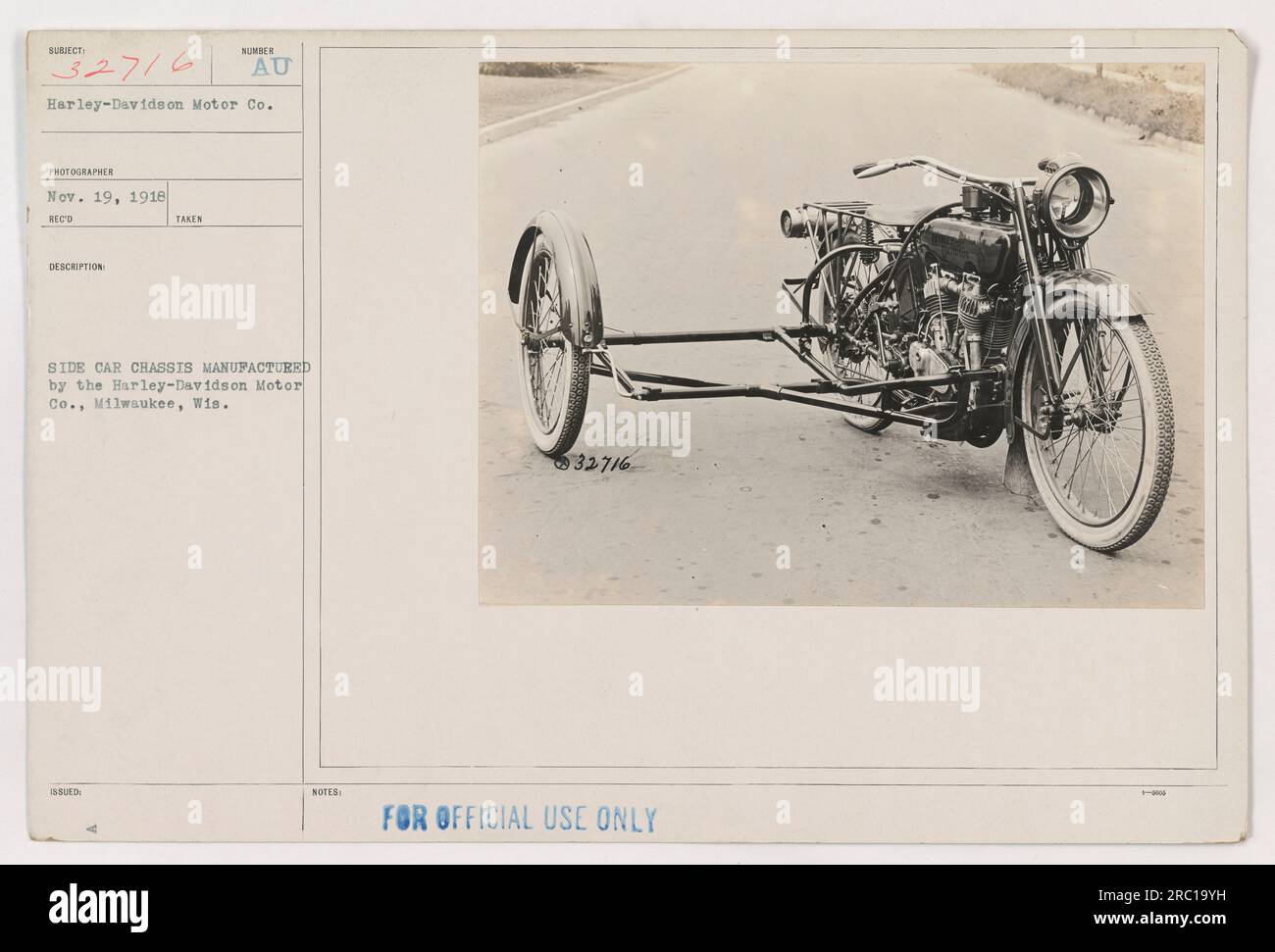A Harley-Davidson side car chassis manufactured by Harley-Davidson ...