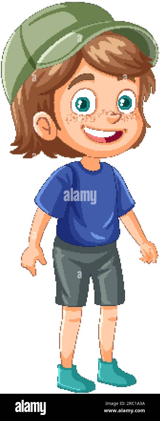 Cute girl cartoon character wearing hat illustration Stock Vector Image ...