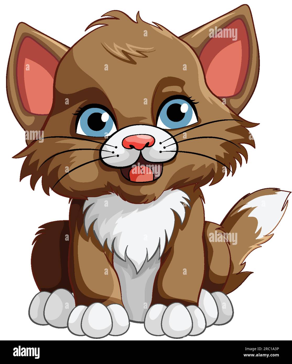 Cute Kitten Cartoon Character illustration Stock Vector Image & Art - Alamy