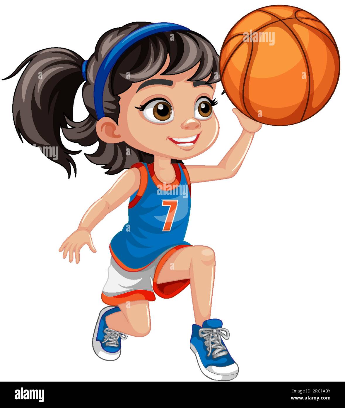 Cute Girl Playing Basketball illustration Stock Vector Image & Art - Alamy
