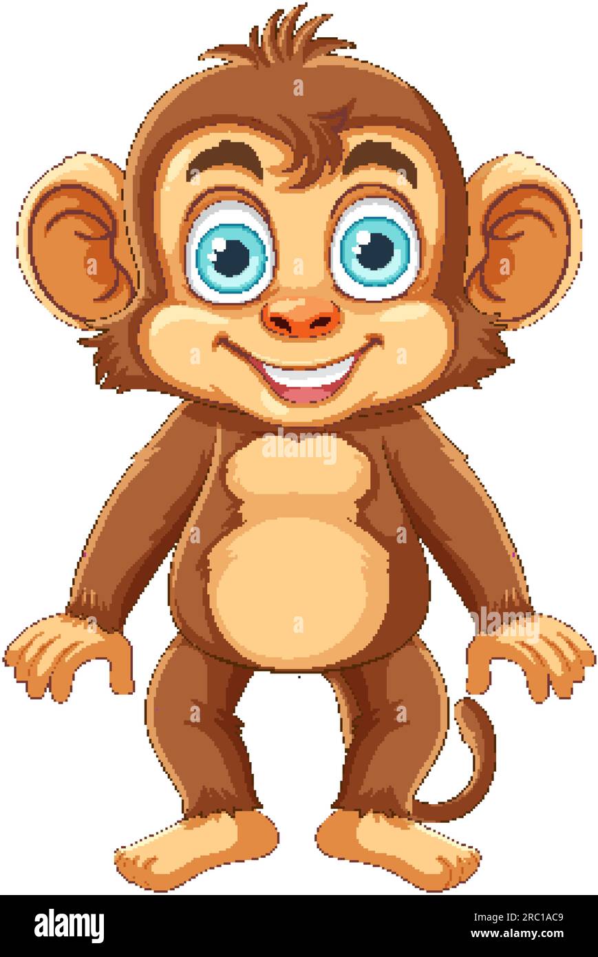 Happy Monkey Cartoon Character illustration Stock Vector Image & Art ...