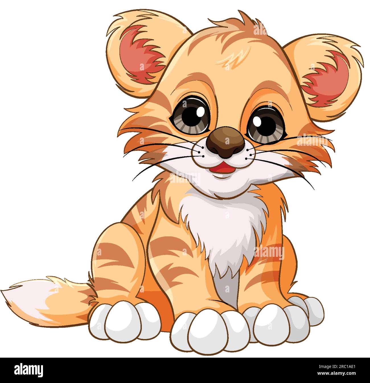 Cute Baby Tiger Cartoon Character illustration Stock Vector Image & Art ...