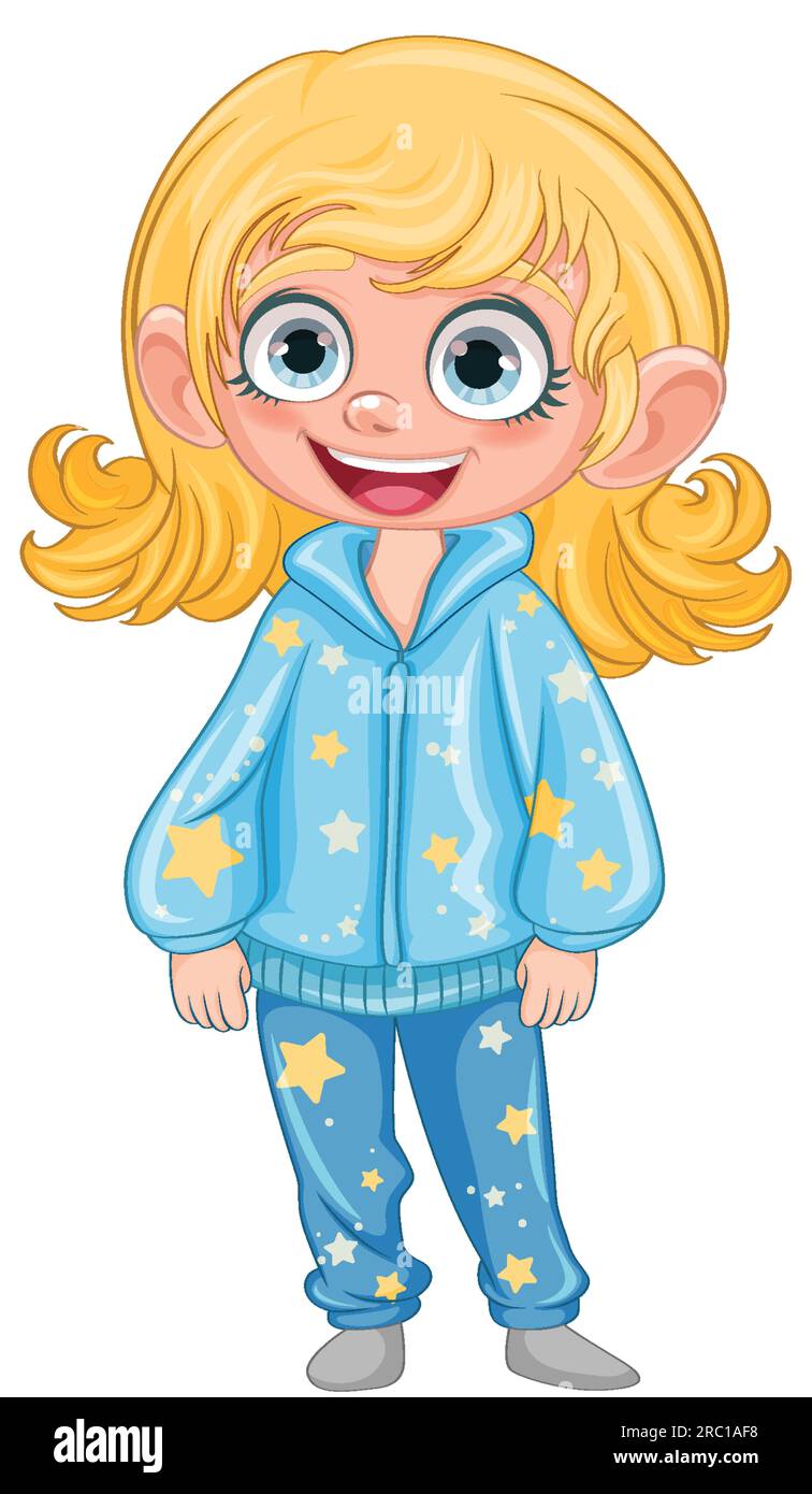 Cute cartoon character in pajamas illustration Stock Vector Image & Art ...