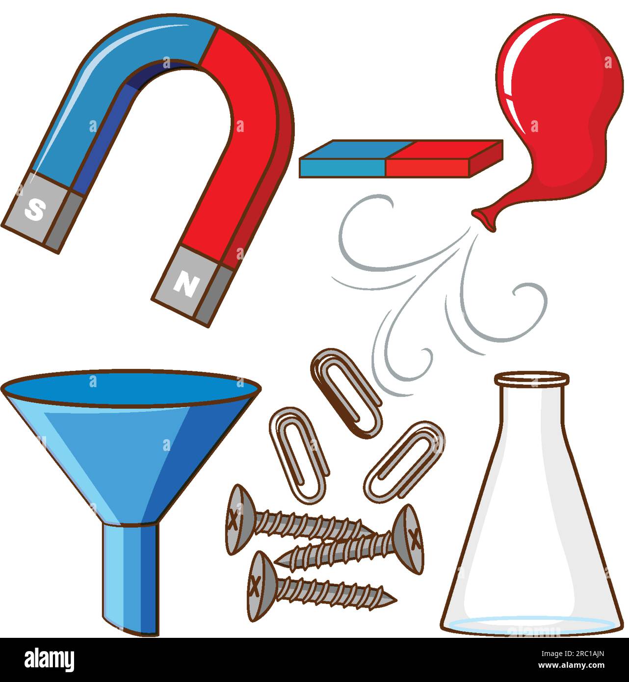 Set of laboratory tools simple cartoon illustration Stock Vector Image ...