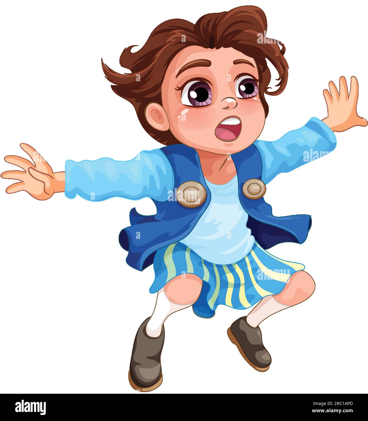 Jumping girl cartoon character illustration Stock Vector Image & Art ...