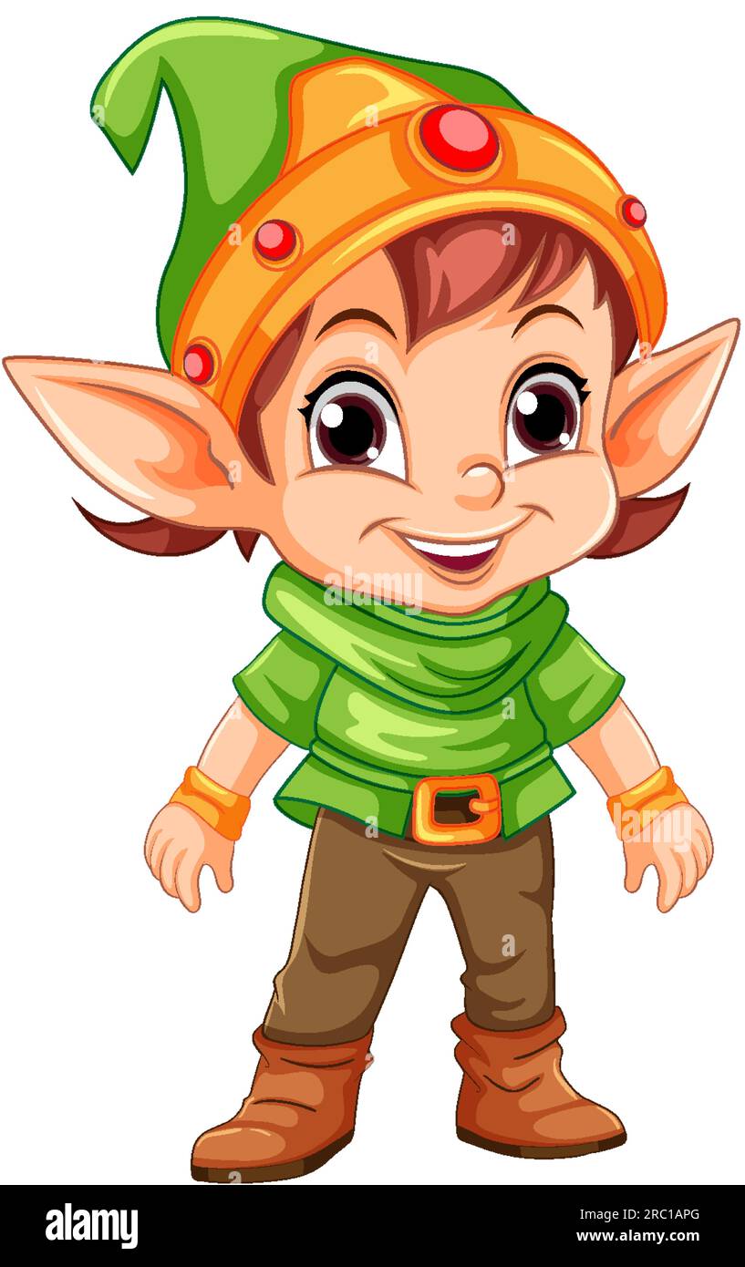 Boy Christmas Elf Character illustration Stock Vector Image & Art - Alamy