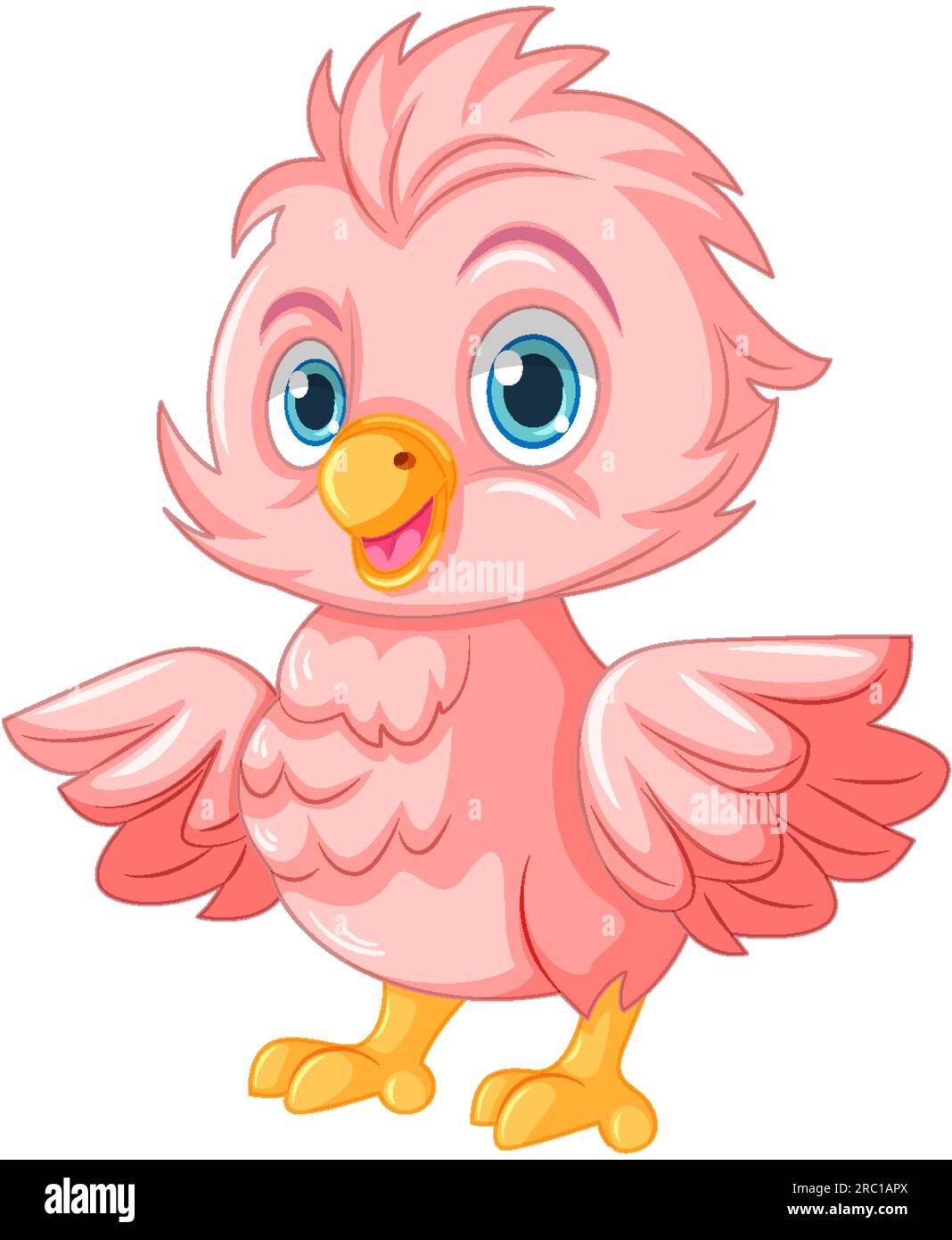 Pink baby chick cartoon character illustration Stock Vector Image & Art ...