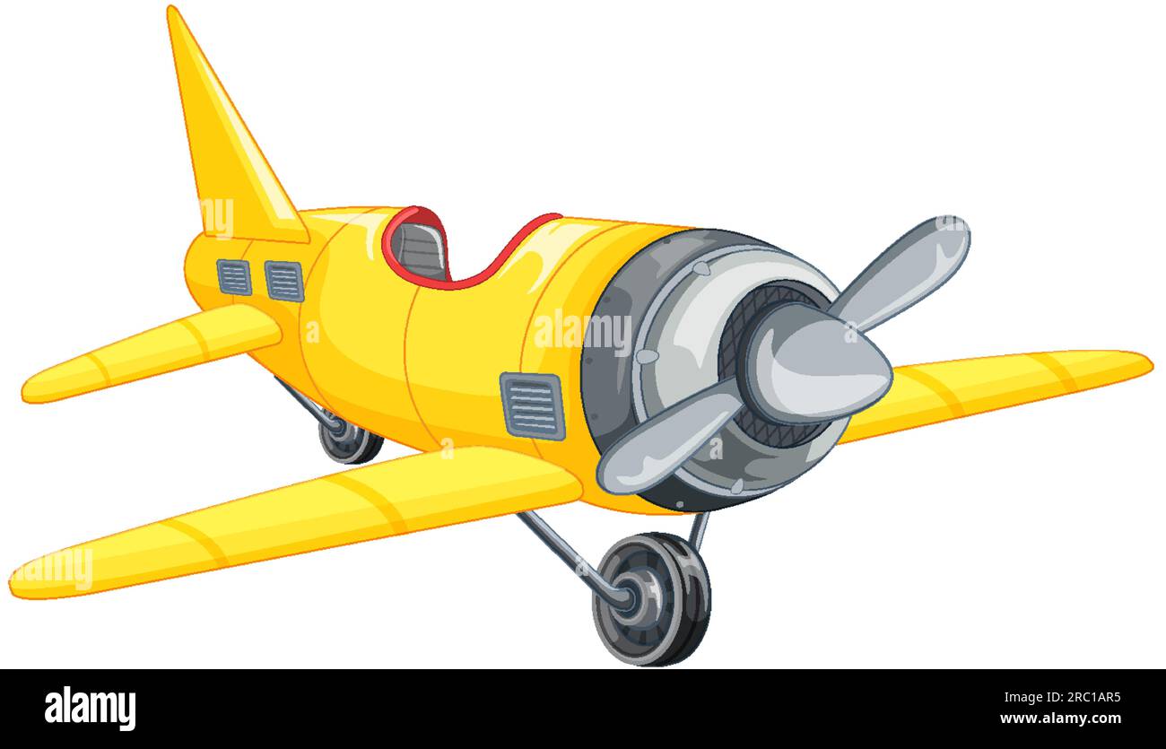 Cute yellow jet plane illustration Stock Vector Image & Art - Alamy