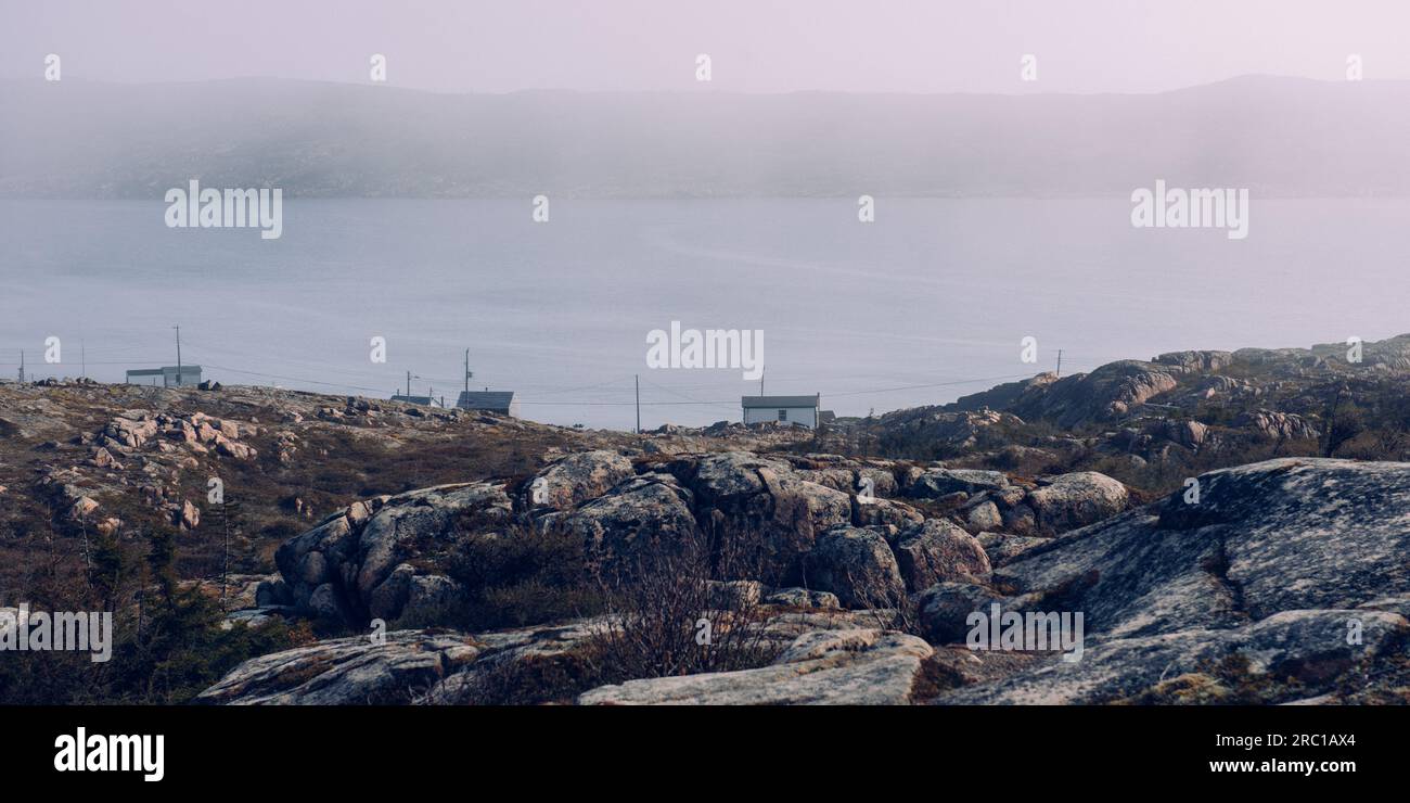 Misty bay of Deep River, Fogo Island Stock Photo - Alamy