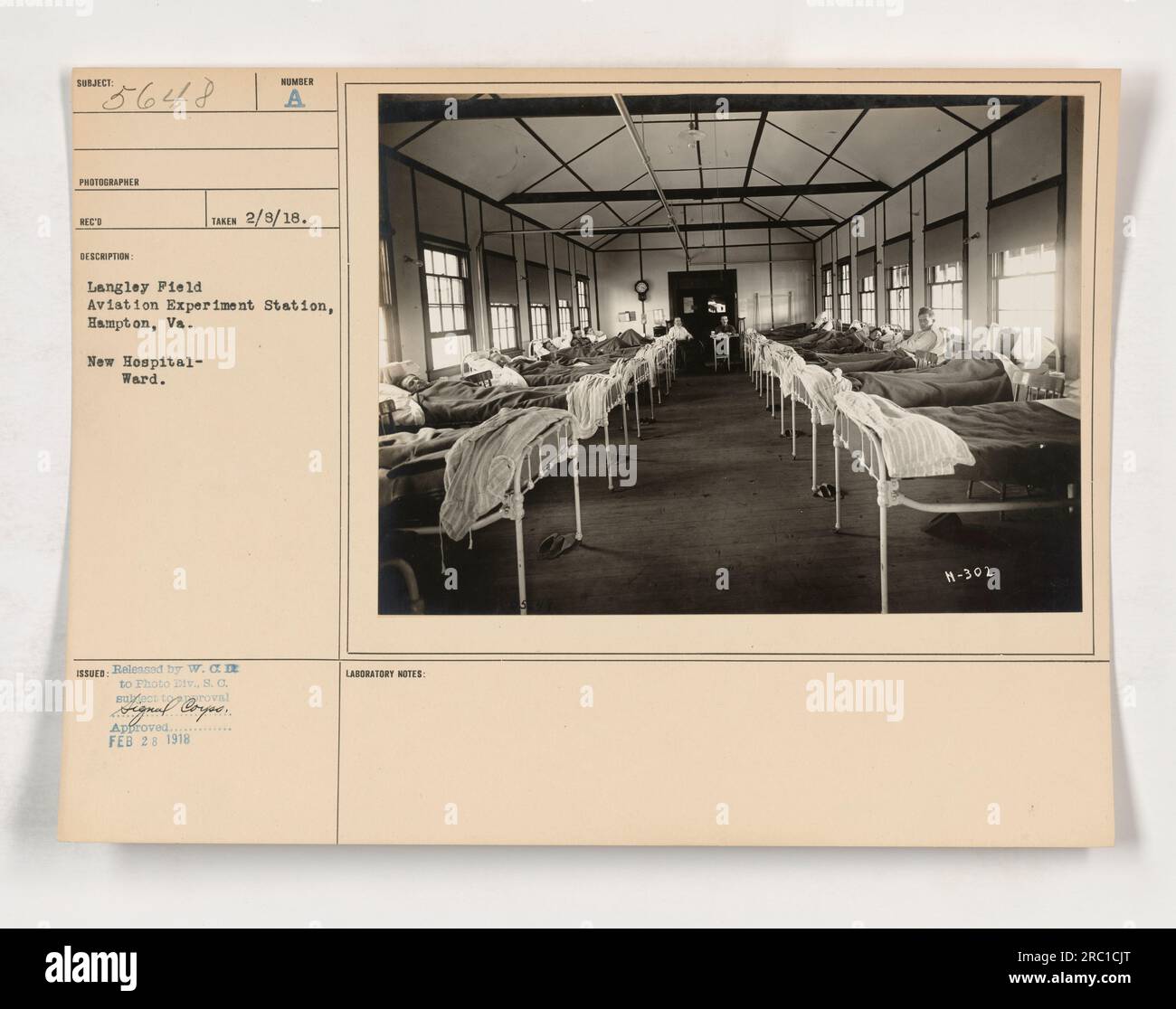 A photo of a new hospital ward at Langley Field Aviation Experiment ...