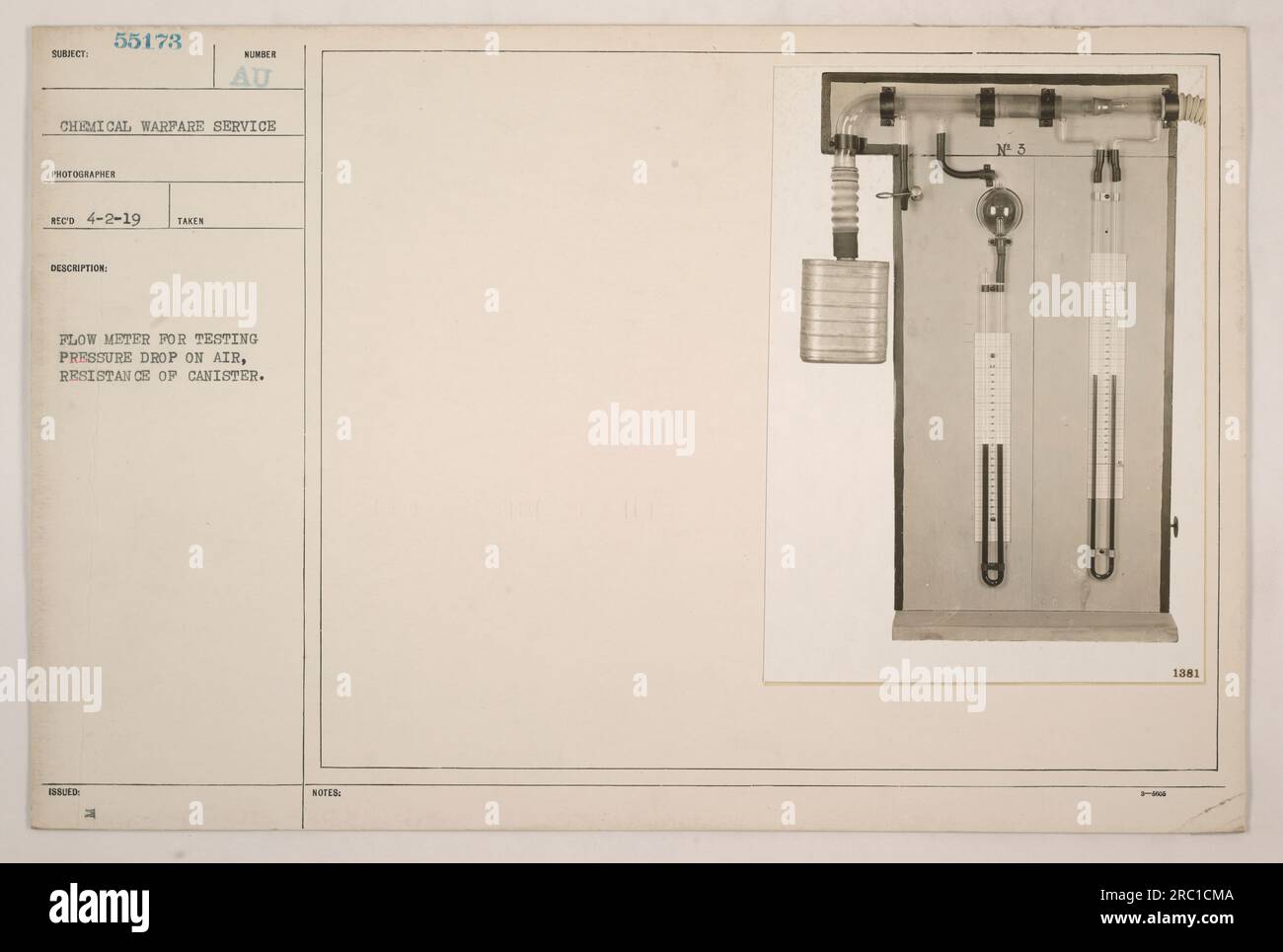 A flow meter is used to test the pressure drop on the air resistance of ...