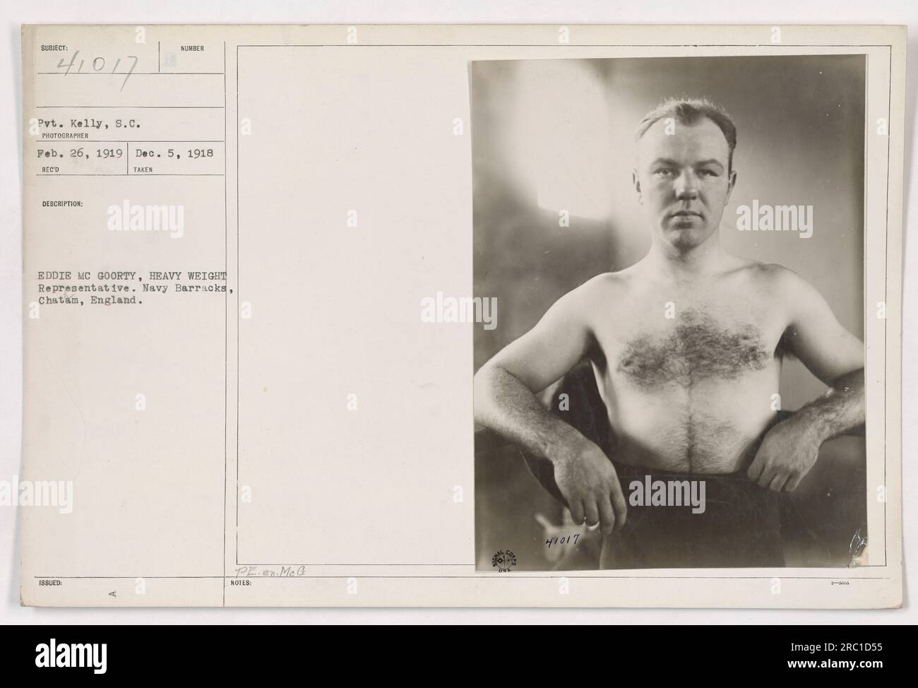 "American heavyweight boxer, Eddie McGorty, representing the Navy ...