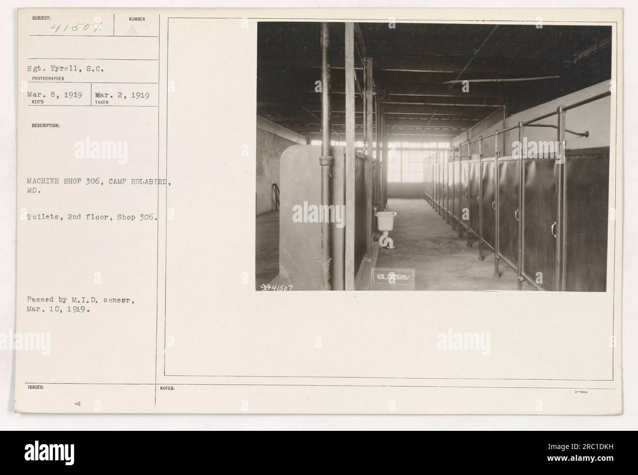 "Image showing the interior of the machine shop, numbered 306, at Camp ...