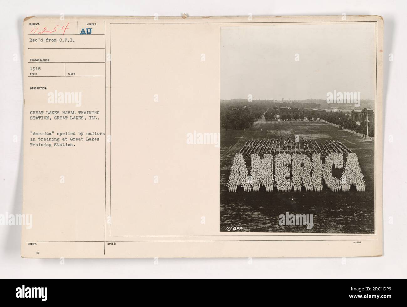 Sailors in training spell out "America" at the Great Lakes Naval ...