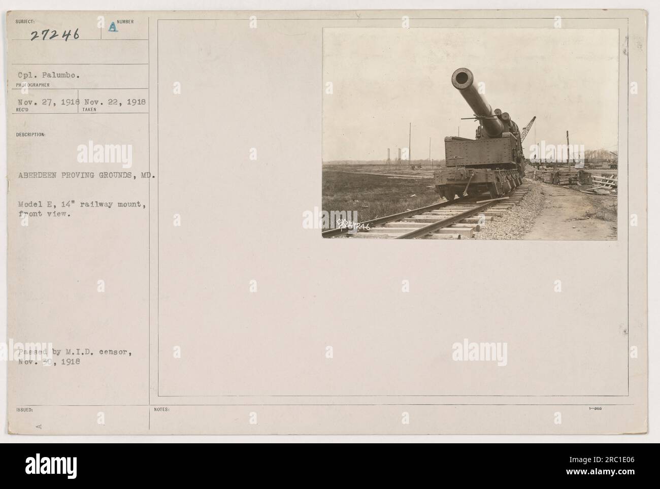 Cpl. Palumbo at the Aberdeen Proving Grounds, MD, November 22, 1918 ...