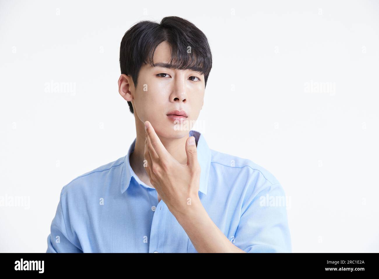 korean asian young man with skin concerns Stock Photo - Alamy
