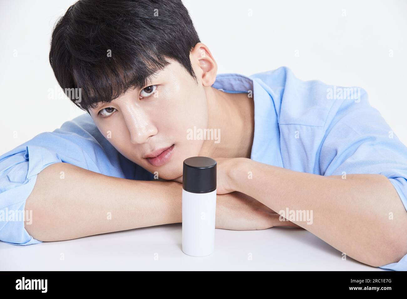korean asian young man with prone position Stock Photo - Alamy