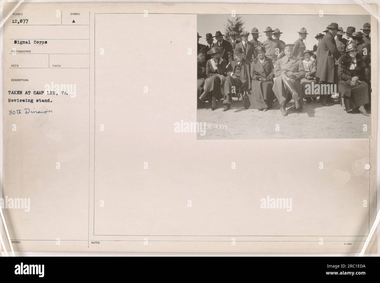A reviewing stand at Camp Lee in Virginia during World War I. The ...