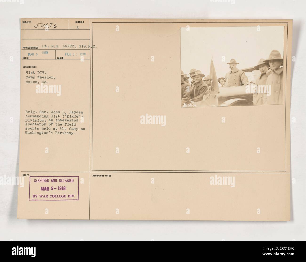 Brig. Gen. John L. Hayden, commander of the 31st ("Dixie") Division ...