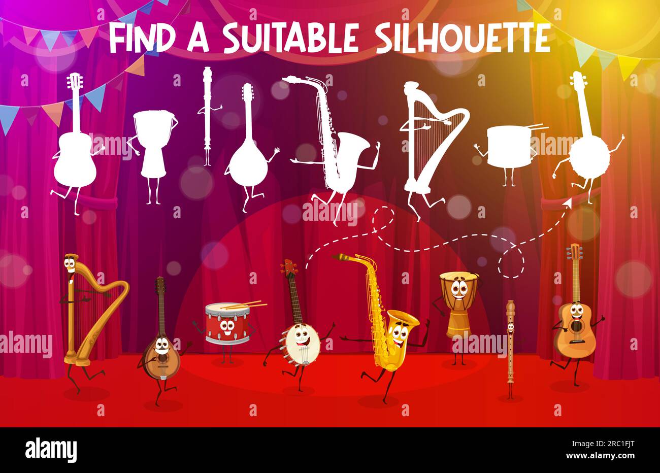 Find a suitable silhouette of cartoon musical instrument characters on ...