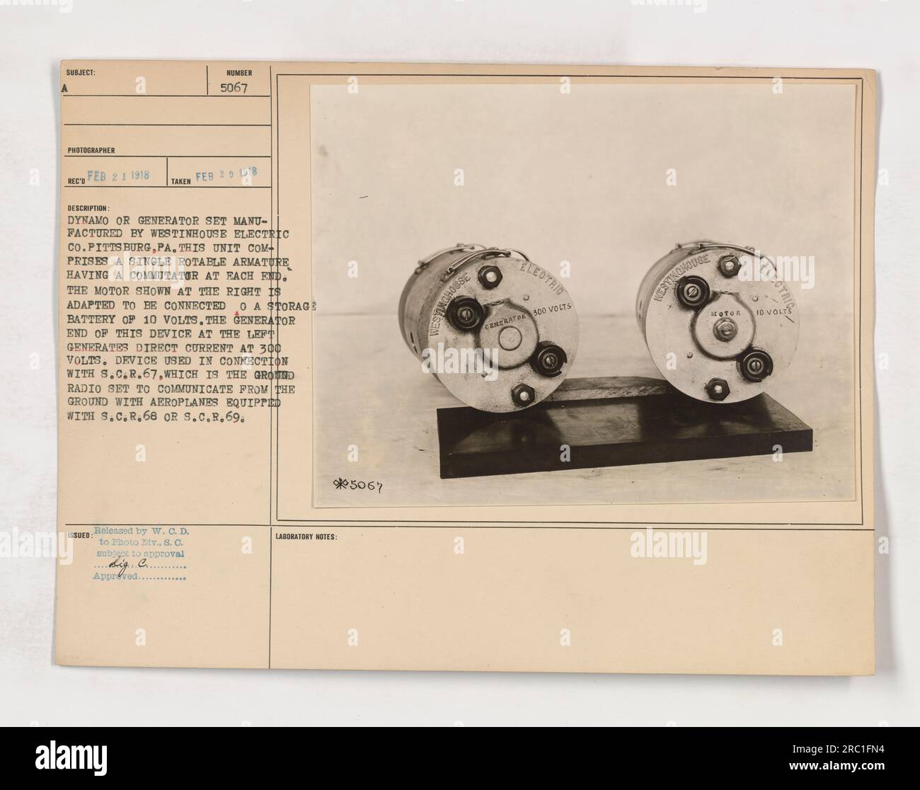 Image of a dynamo or generator set manufactured by Westinghouse ...