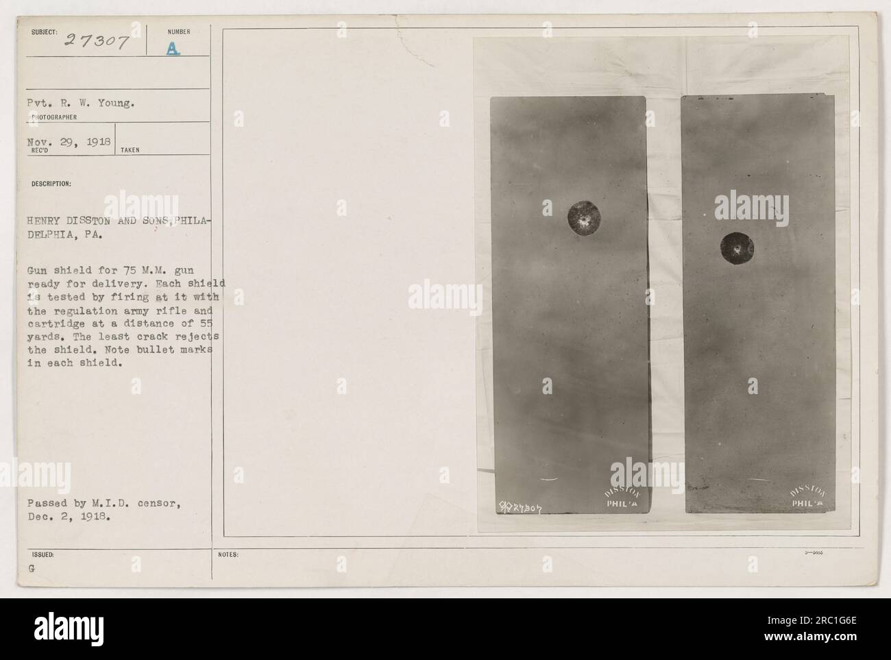 Pvt. R. W. Young at A. Henry Disston and Sons in Philadelphia. Gun ...