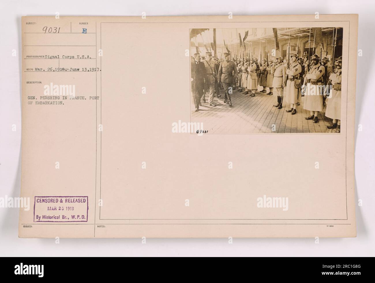 General Pershing in France, Port of Embarkation. This photograph ...