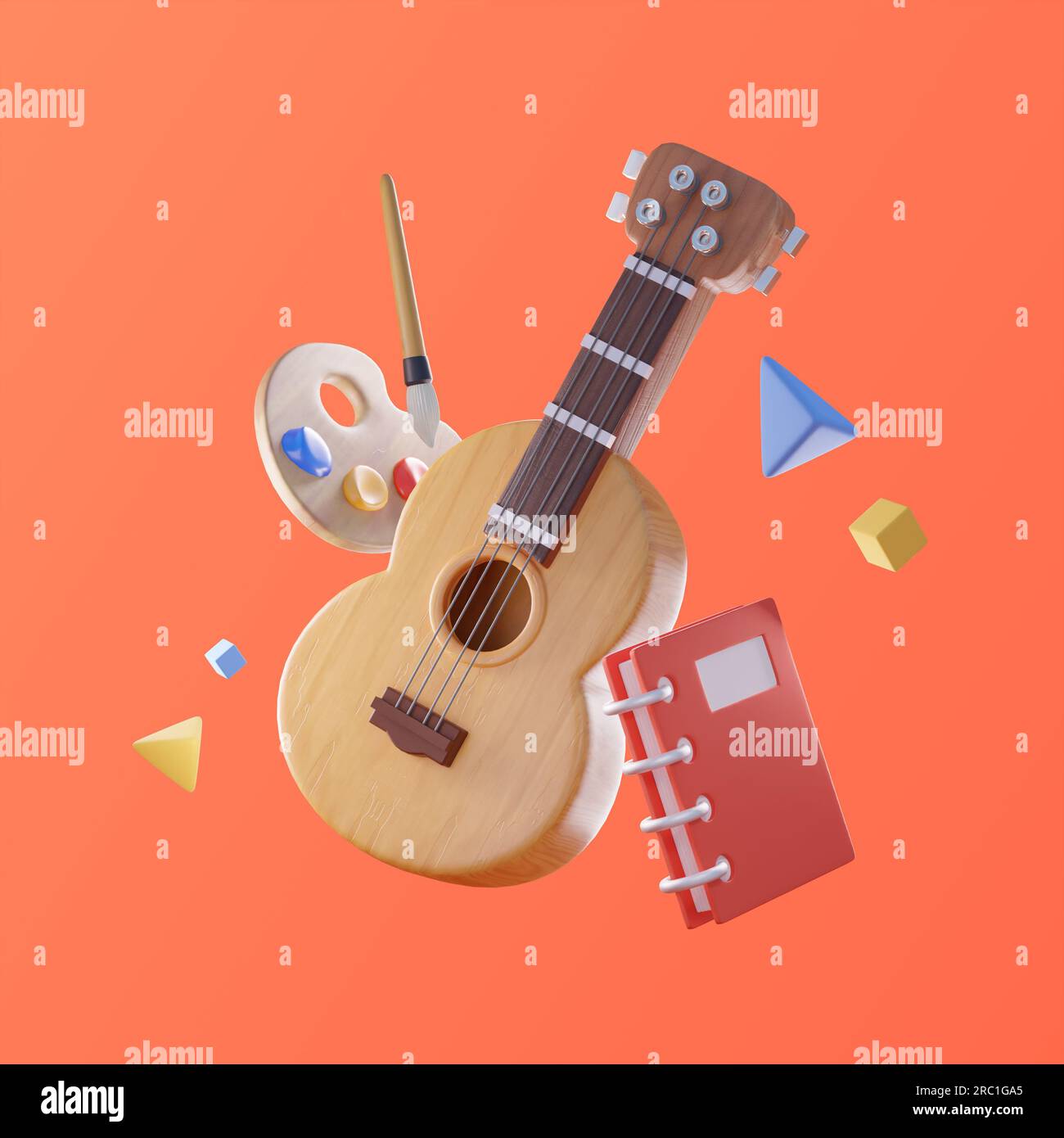 3d musical instruments guitar hi-res stock photography and images - Alamy