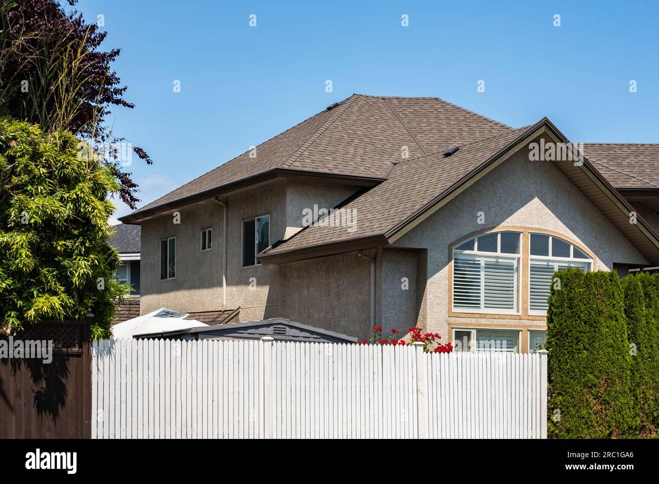 Beautiful exterior house in rural suburban neighborhood. Real Estate ...