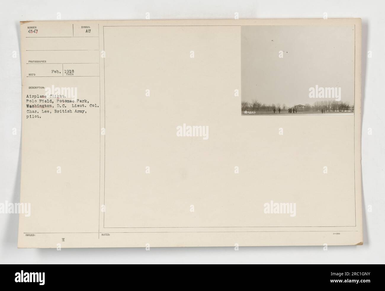 Lieutenant Colonel Chas. Lee, a pilot in the British Army, is shown ...