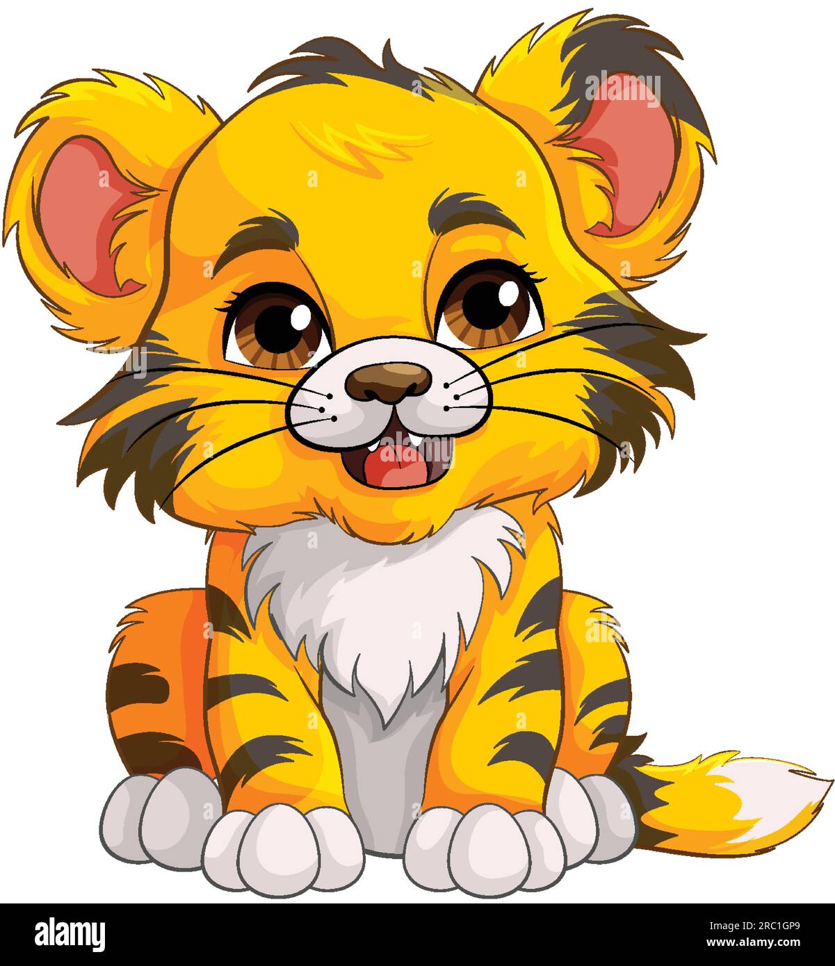Cute Baby Tiger Cartoon Character illustration Stock Vector Image & Art ...