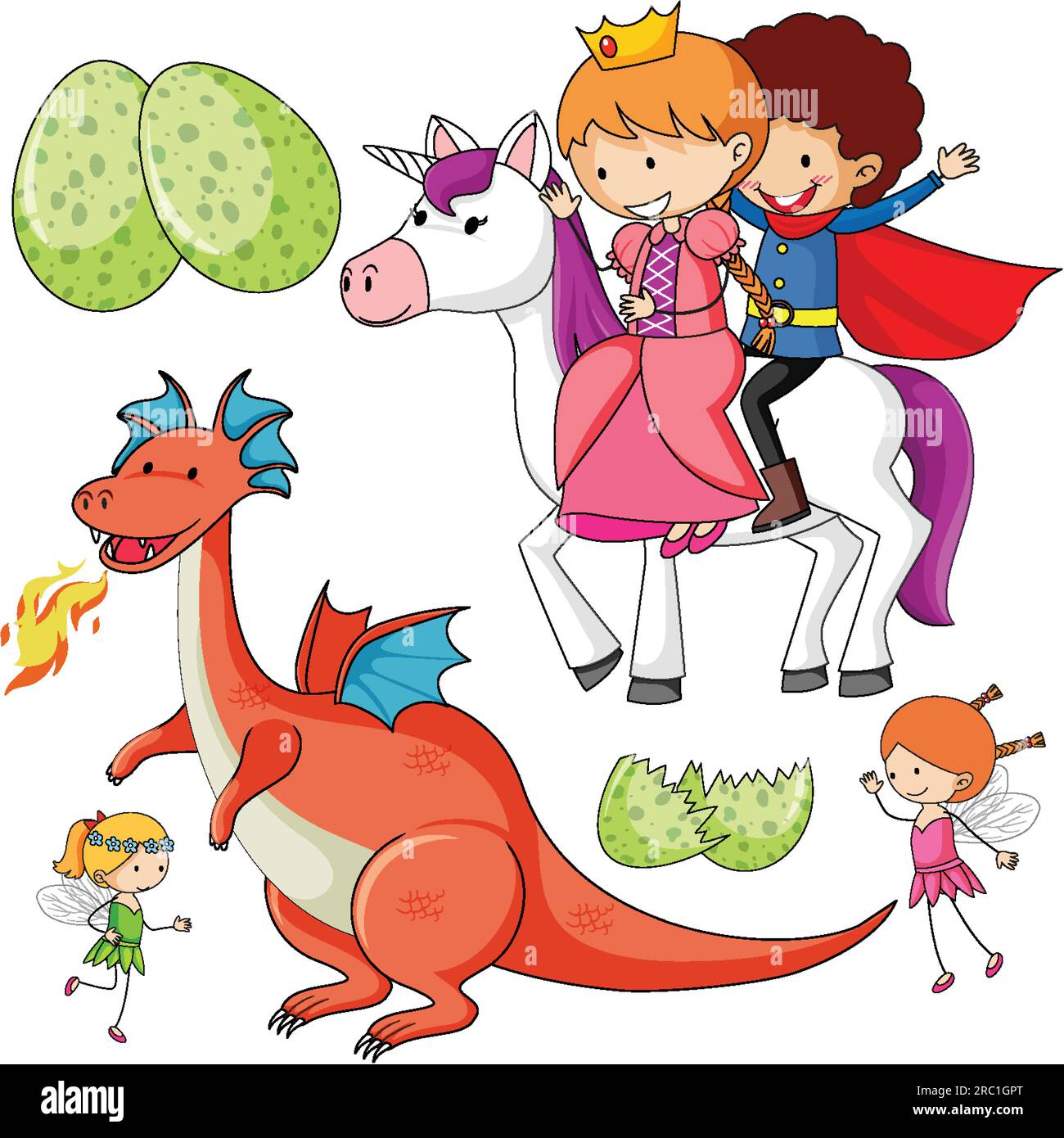 Fairy Tale Cartoon Characters illustration Stock Vector Image & Art - Alamy