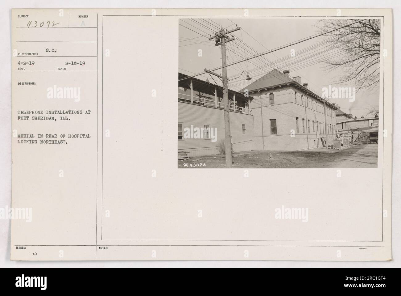 Telephone installations at Fort Sheridan, Illinois, taken on February ...