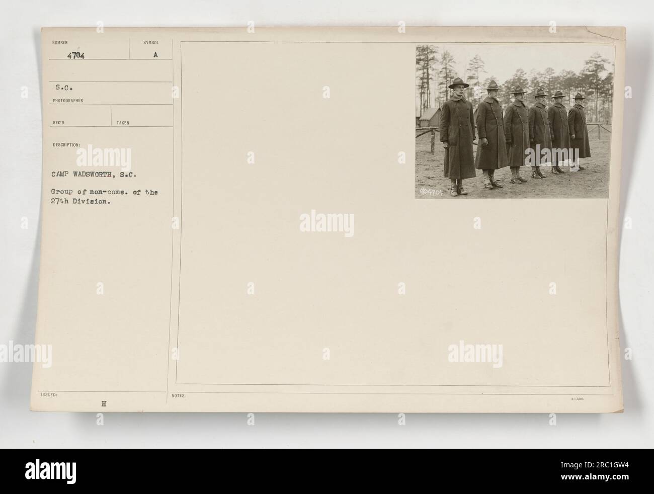 A group of non-commissioned officers from the 27th Division posing for ...