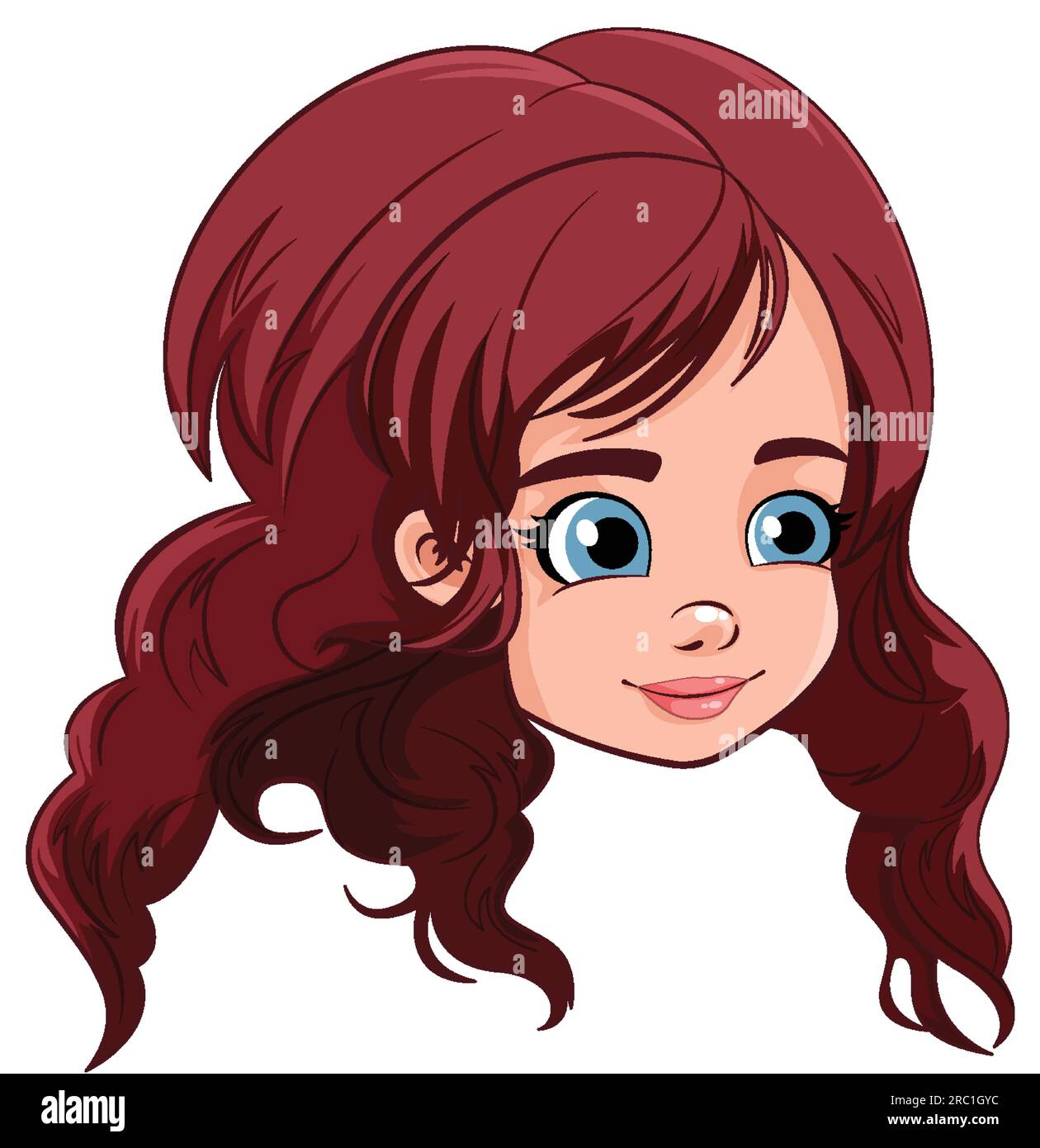 Girl head cartoon isolated illustration Stock Vector Image & Art - Alamy