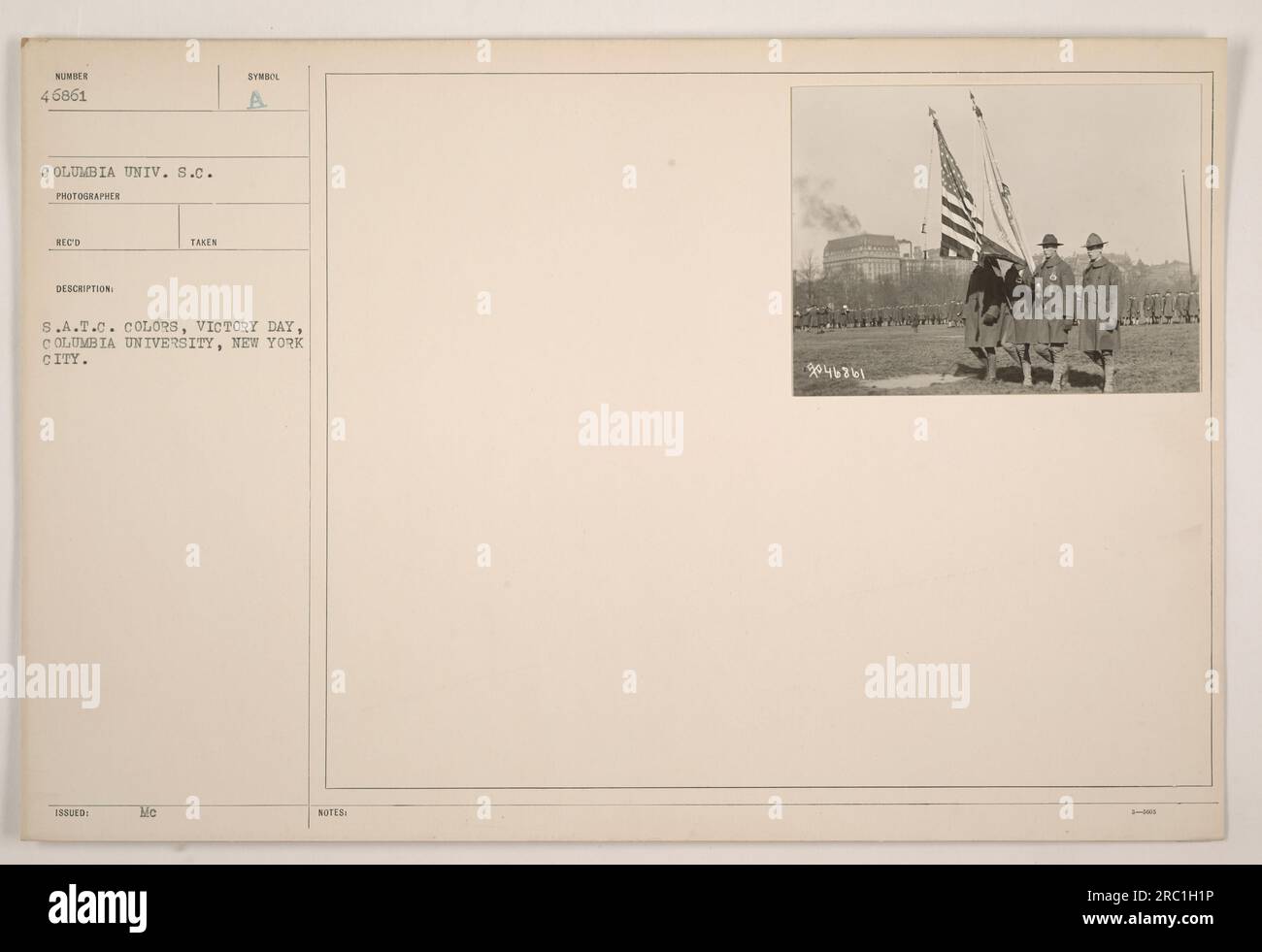 Soldiers from Columbia University's Student Army Training Corps (S.A.T ...