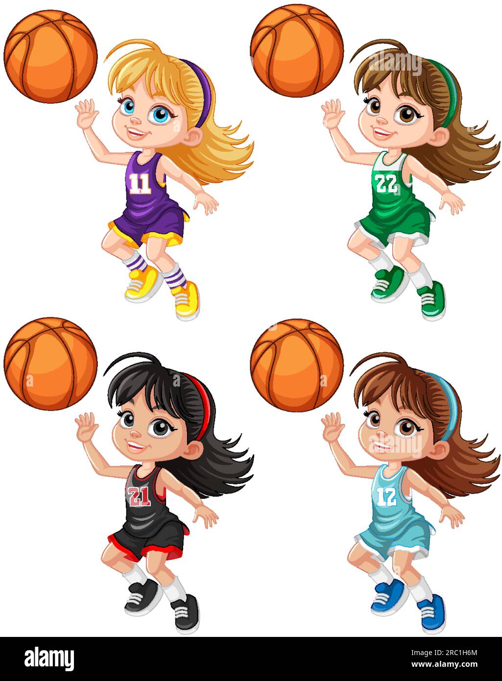 Female basketball player cartoon character illustration Stock Vector ...