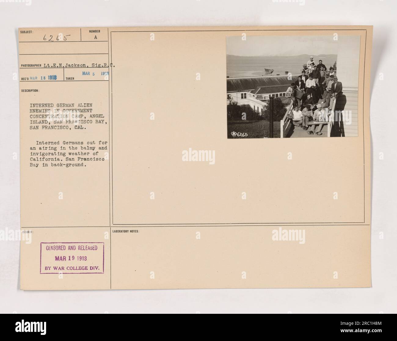 Interned German alien enemies are seen being allowed outdoor time in ...