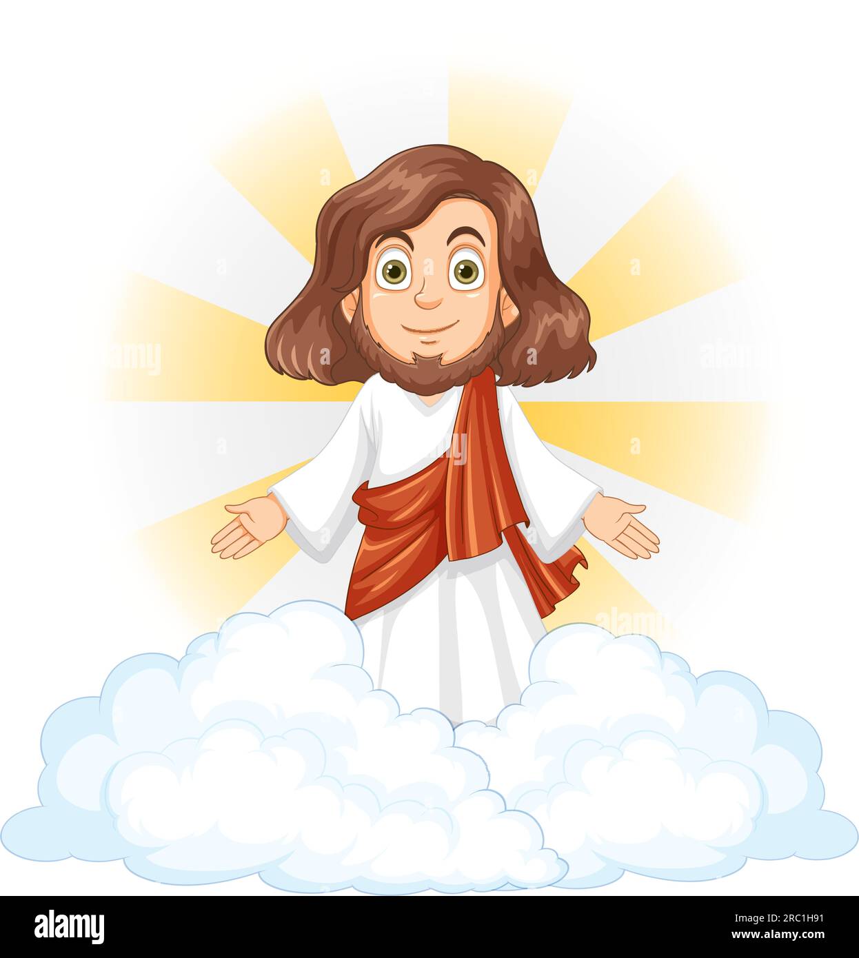 Jesus Christ Standing on Cloud illustration Stock Vector Image & Art ...