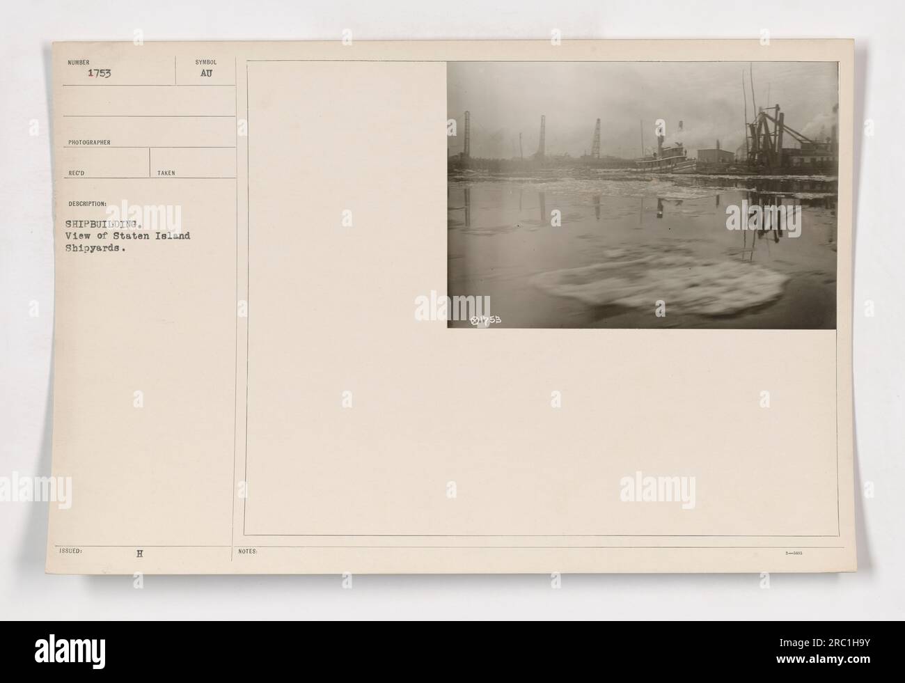 View of Staten Island Shipyards during World War I. This photograph ...