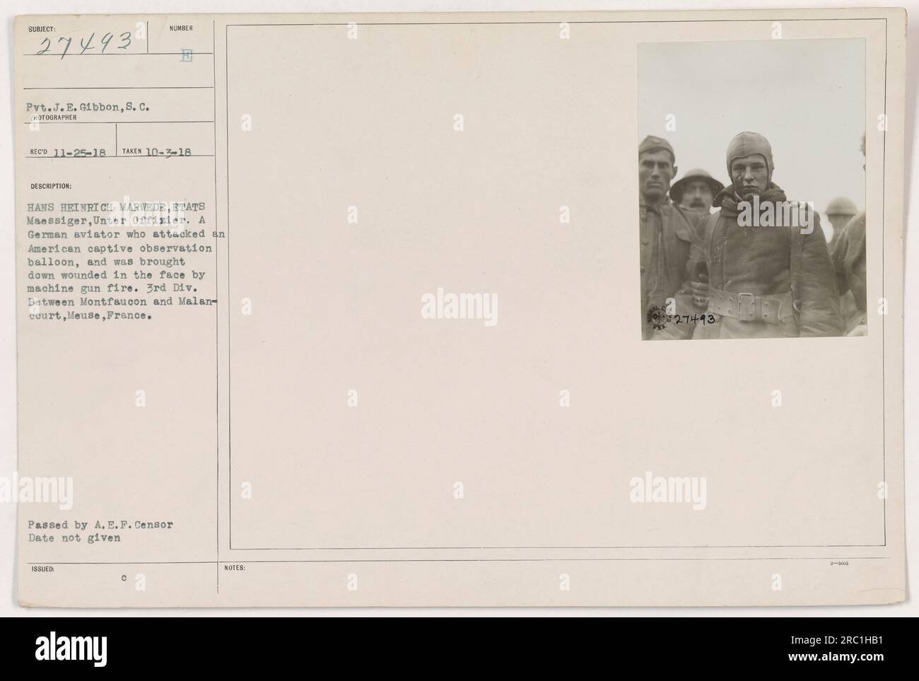 American captive observation balloon hi-res stock photography and ...
