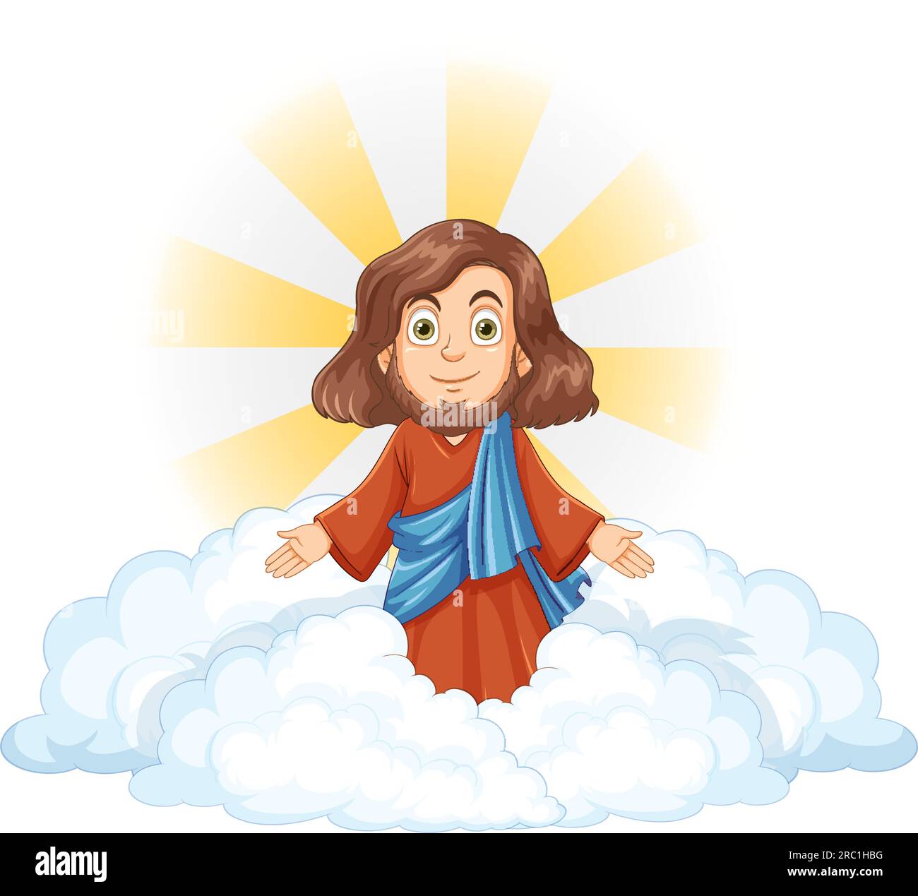 Jesus Christ Standing on Cloud illustration Stock Vector Image & Art ...