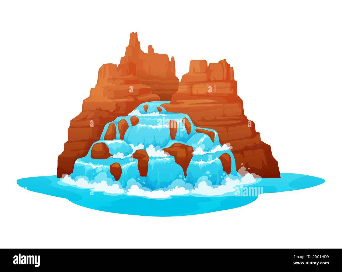 Mountain river flows down Cut Out Stock Images & Pictures - Alamy