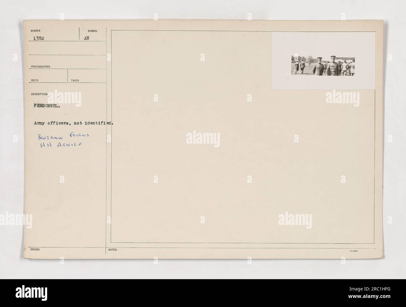 Unidentified Army officers receiving a briefing | Photograph taken by ...