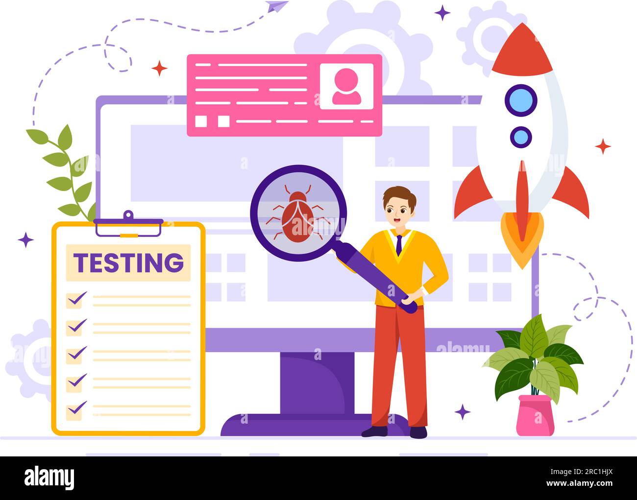 Software Testing Vector Illustration With Application Engineering
