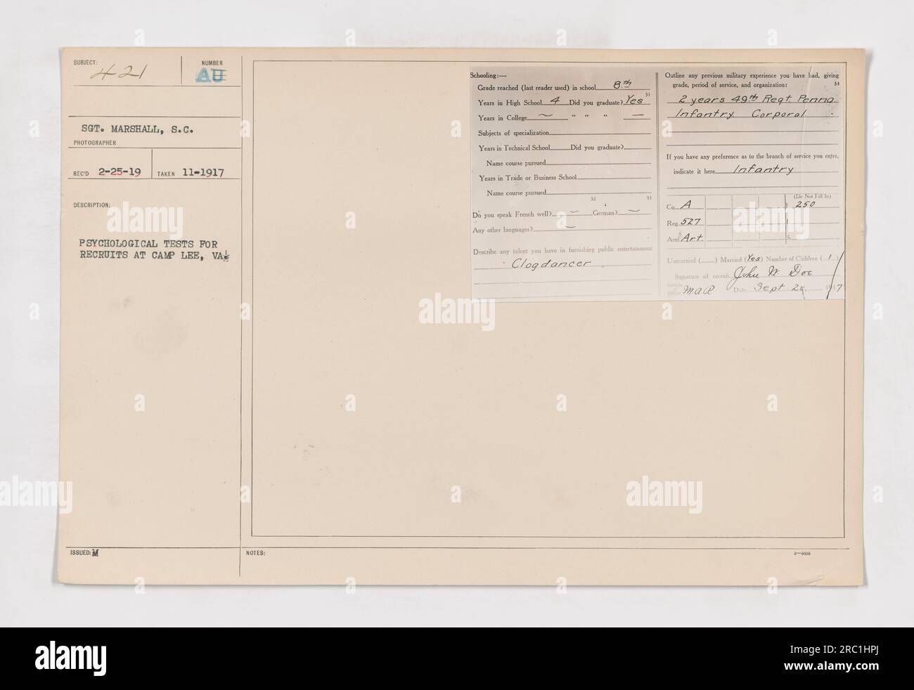 Psychological tests in the military hi-res stock photography and images ...