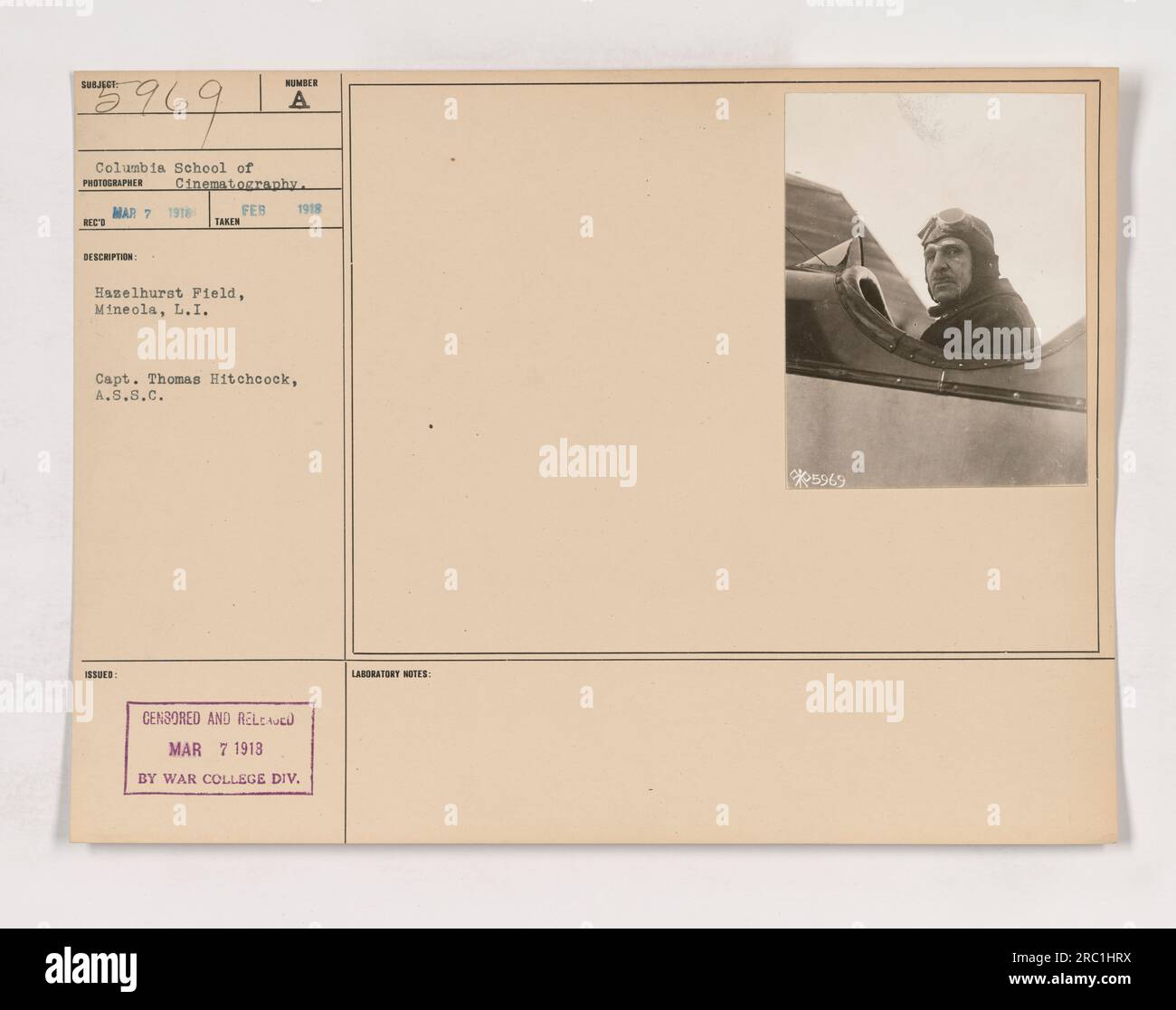 Caption: Capt. Thomas Hitchcock of the American Signal Corps ...